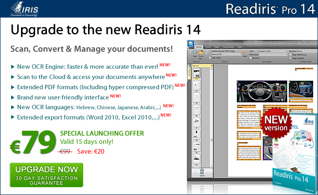 Ugrade to the new Readiris 14!