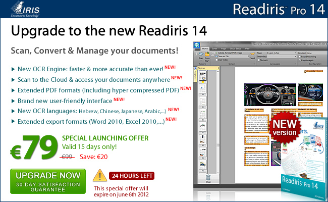 Ugrade to the new Readiris 14!